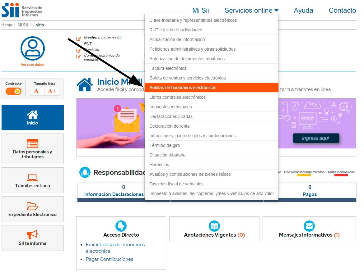 Emitir boleta electrónica de honorarios en el SII de Chile: guía ...